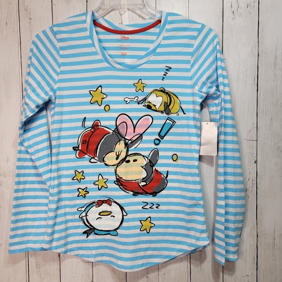 Disney | Tops | Nwt Disney Store Tshirt Blue Striped Mickey Friends ...